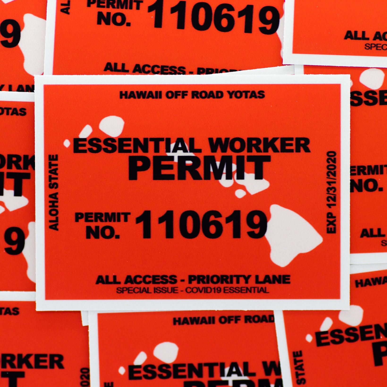 Essential Worker Permit - Hawaii Off Road Yotas